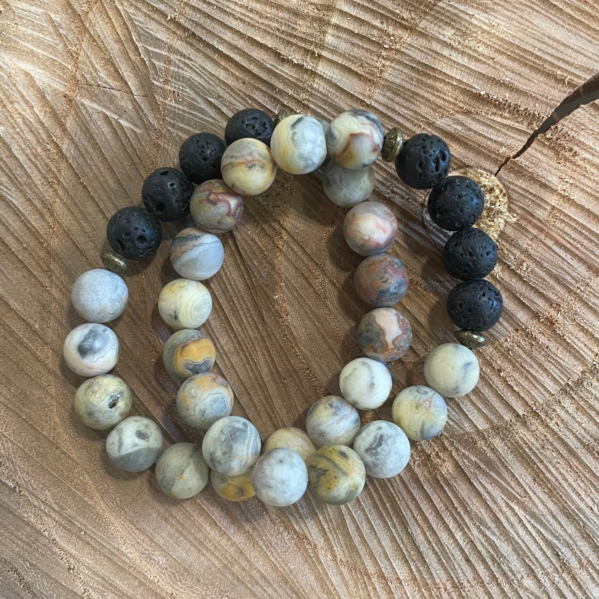 Matte Crazy Lace Agate Diffuser Bracelet for Men or Women – Andi's Way